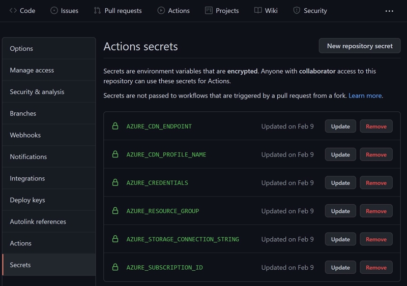 Deploying a Gatsby site to Azure Storage via GitHub Deploying a Gatsby site to Azure Storage via GitHub